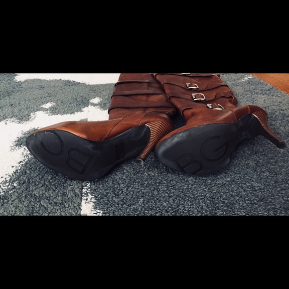 BCBG | Shoes | Bcbg Oth Leather Boots Cognac Brown | Poshmark